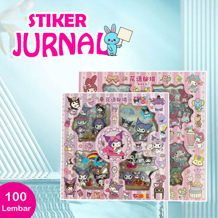 100 Lembar Sticker Jurnal Lucu /Stiker Buku Anti Air Karakter | Lazada ...