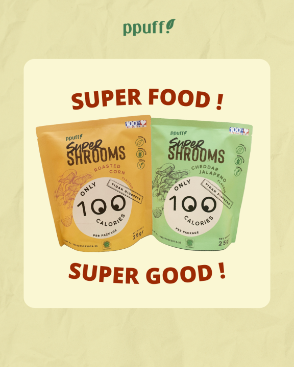 PPUFF SUPERSHROOMS 25g Snack Jamur Beras Merah ( Gluten Free NO MSG ...