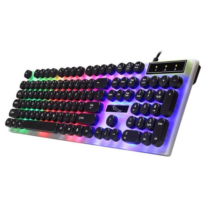 ZgBAOOG21Punk Keyboard Retro Round Key Cap Manipulator Feel Backlit ...