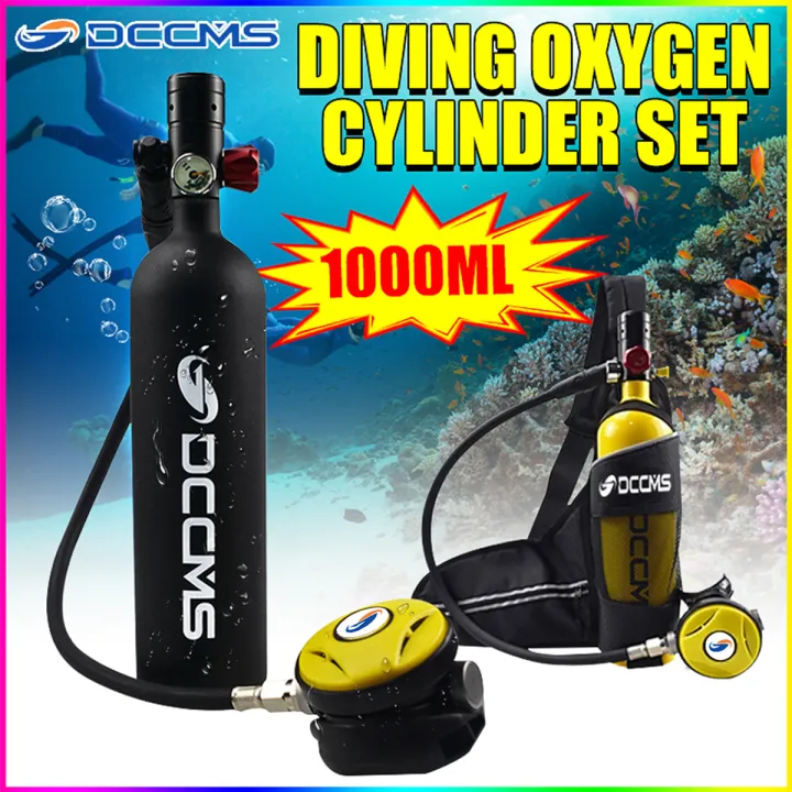 DCCMS 1L Diving Oxygen Cylinder Air Tank Scuba Underwater Breathing ...