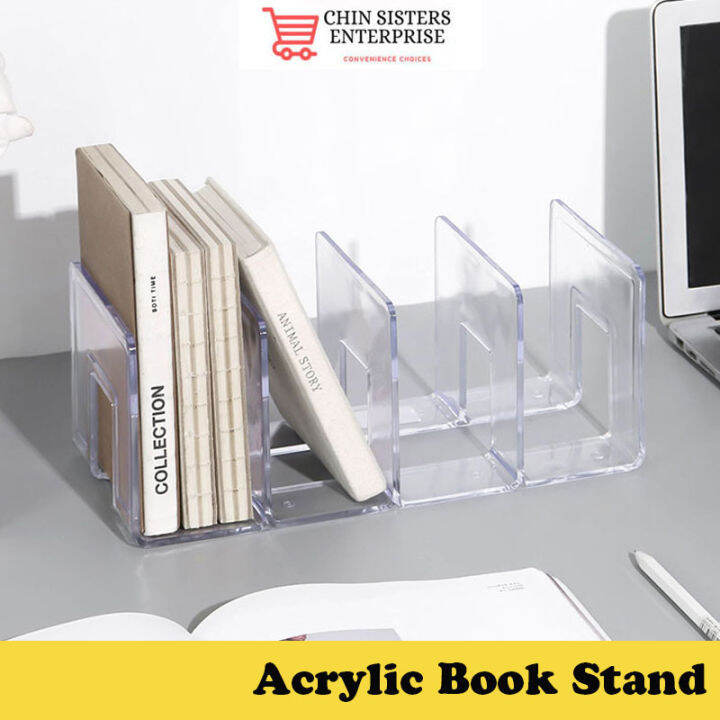 Transparent Morandi Book Stand Rack Shelve Desktop Book Storage ...