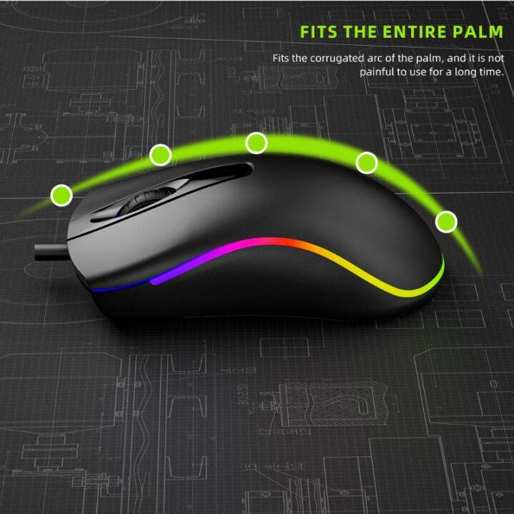 LEAVEN X3 Gaming Mouse RGB Wired With 3 Keys Breathing LED Light ...