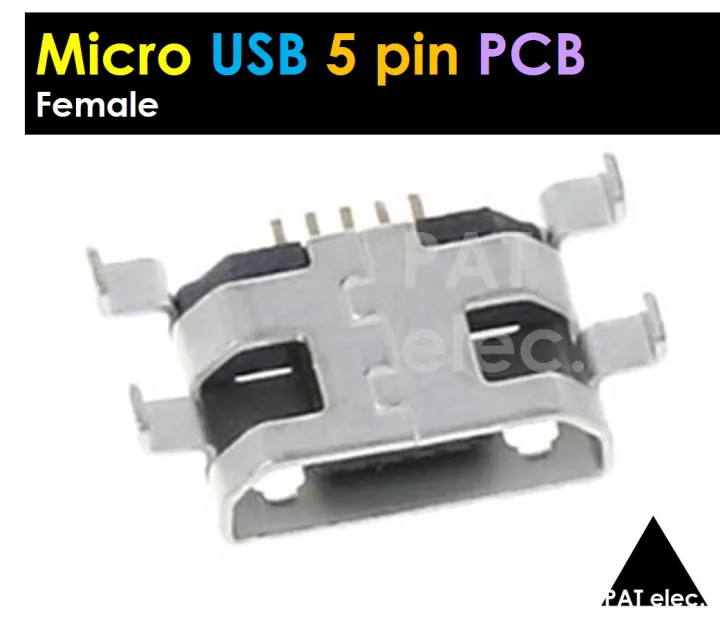 อะไหล่ พอร์ต ขั้วต่อ ตัวเมีย Micro USB B Type Female Jack 5 Pin PCB ...