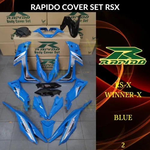 RAPIDO BODY COVER SET RSX 150 RS-X WINNER X (2) - BLUE (STICKER TANAM ...