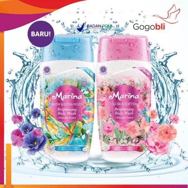Marina Brightening Body Wash Glow and Extra Soften Botol 95ml | Lazada Indonesia