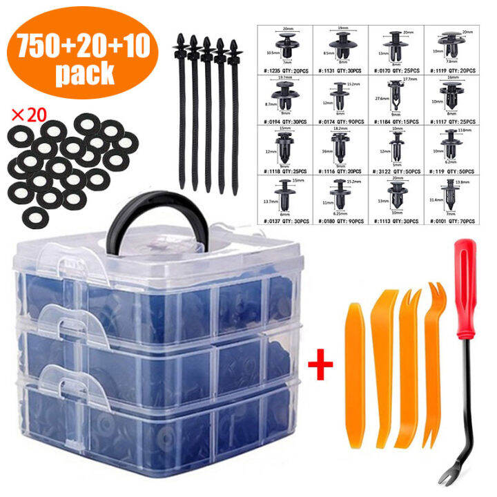 750PCS Car Rivet Bumper Clip Fastener Clip Expansion Screw Clip Door ...