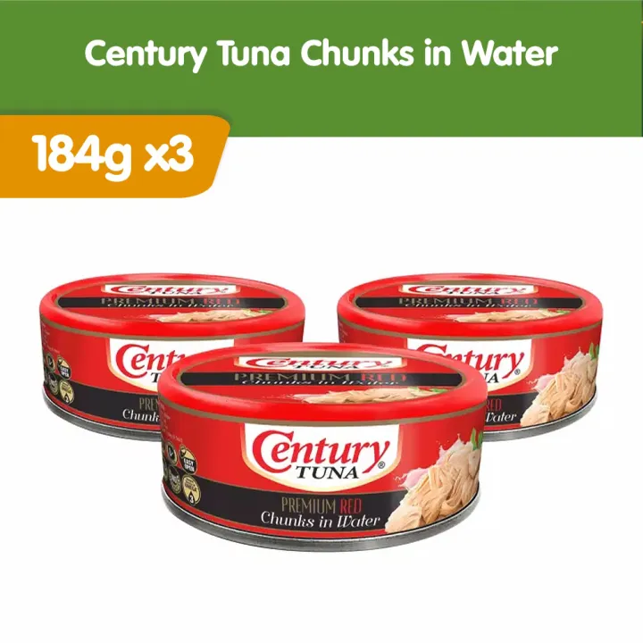 Century Tuna PREMIUM RED - Chunks in Water 184g (Bundle of 3 Cans) | Lazada PH