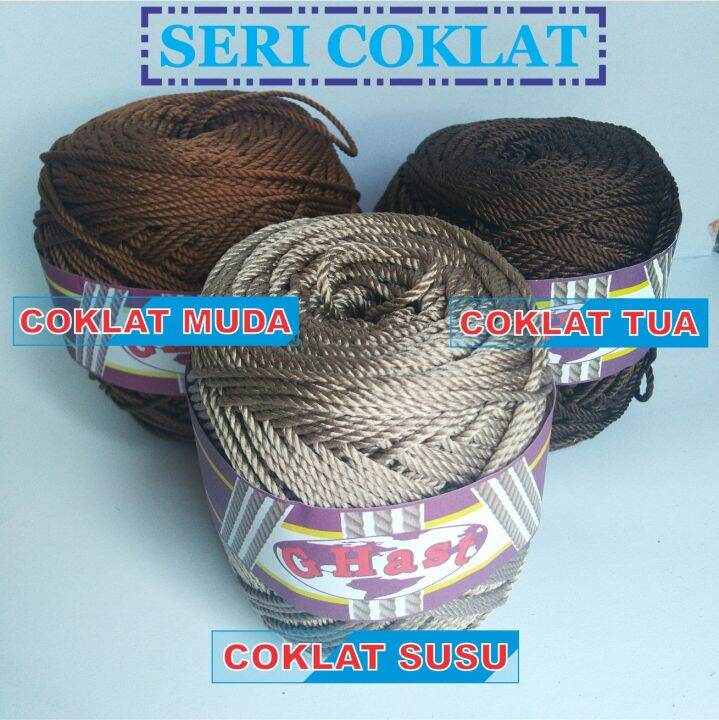 BENANG RAJUT POLY KILAP SERI COKLAT | Lazada Indonesia