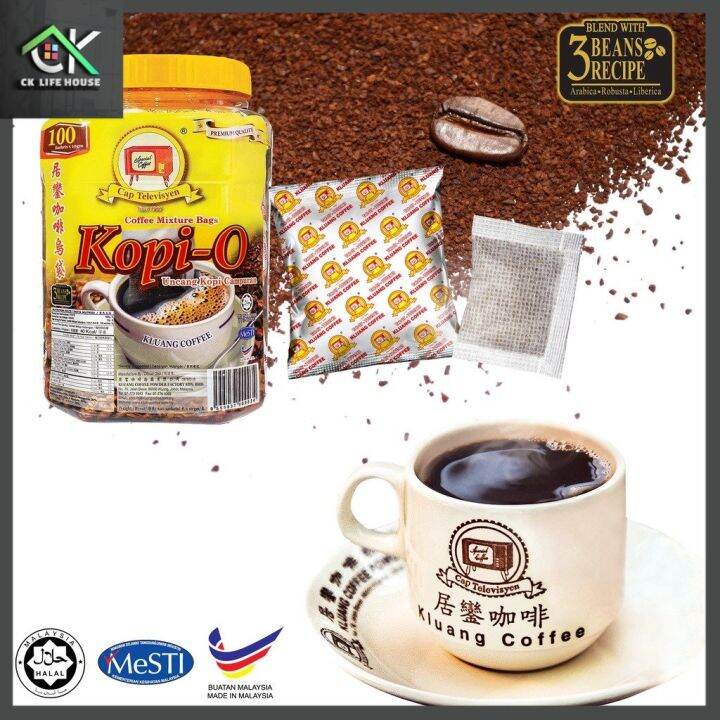 (🇲🇾READY STOCK) Kluang Coffee Cap Televisyen Kopi O Kosong (100 sachets ...