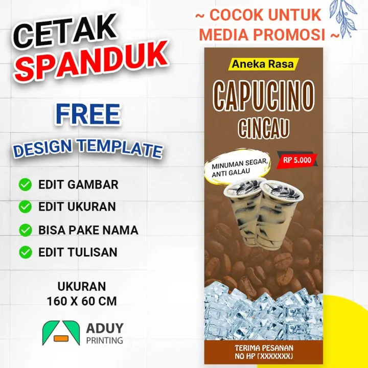 Spanduk Banner Minuman Kekinian Es Capucino Cincau (Capcin) Viral ...