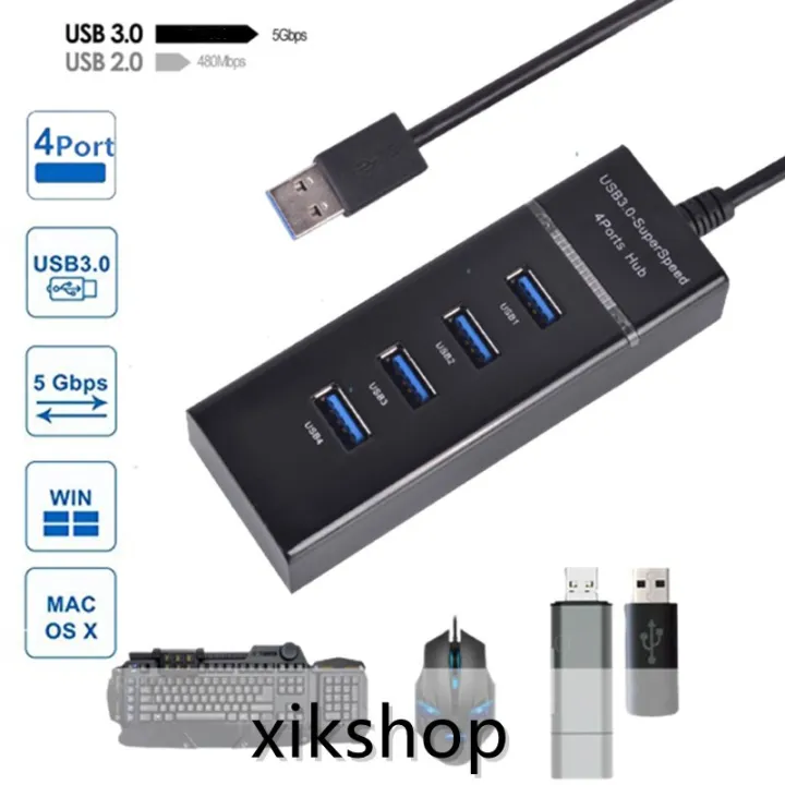 High 5Gbps USB 3.0 Super Speed 4 Port Hub Black | Lazada PH