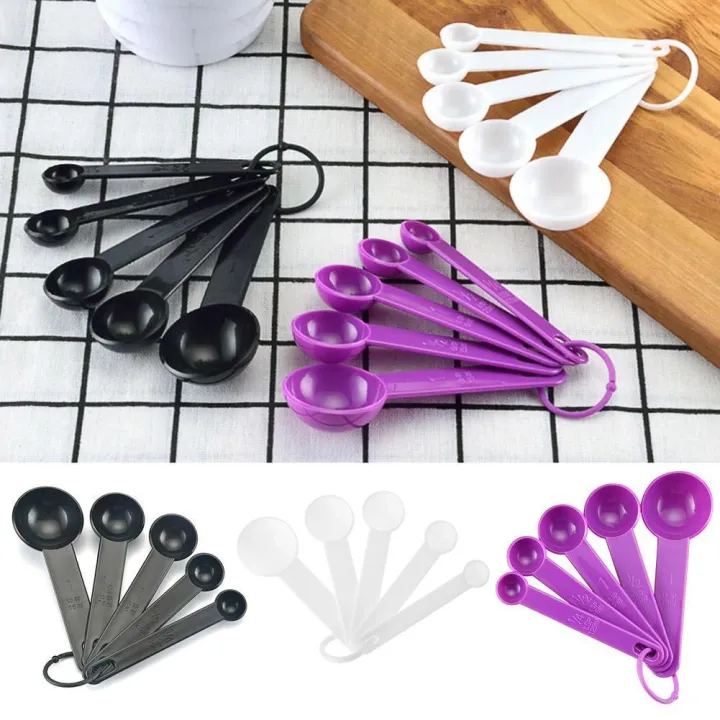 Plastic Measuring Spoon Set 5 Piece Set With Scale Meter Color K1Z1 ...