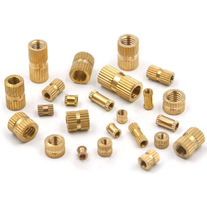50pcs Solid Brass Round Threaded Knurl Insert Embedded Nut M2-M6 ...