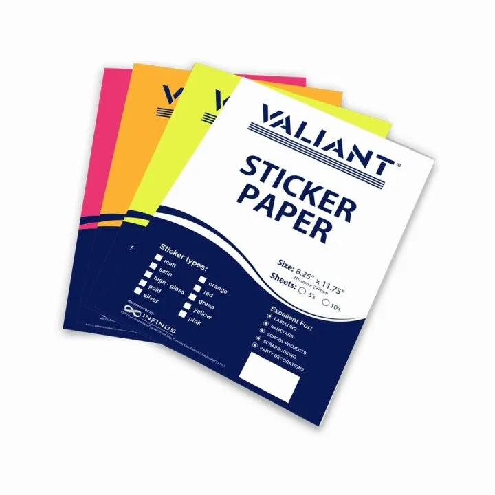 BOSS Sticker*** - Sticker Paper 8.5x11 Inches ( Short bond paper size ...