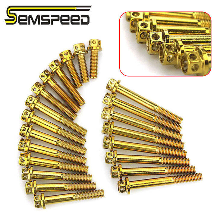 SEMSPEED 10PCS M6 Universal Motorcycle Engine Screws 304 Hexagon ...