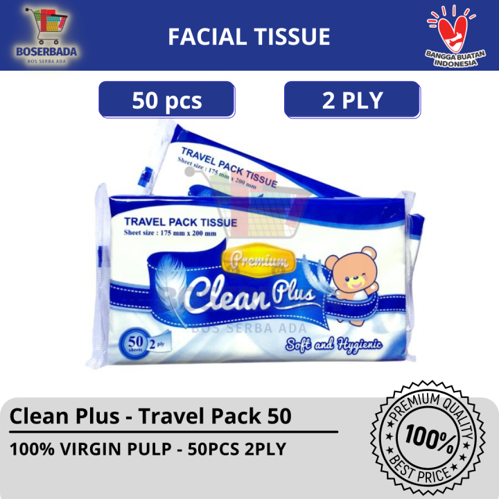 CLEAN PLUS - Tisu Travel Pack / Tissue Travel Pack 50 Sheets (2 Ply) I ...