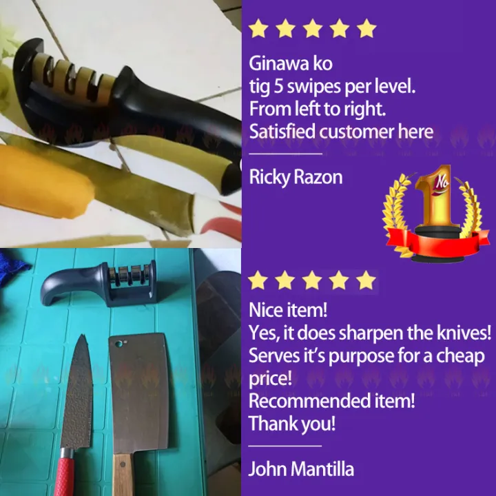 Knife Sharpener 3-Stage Multifunction Home Handheld Portable Kitchen ...