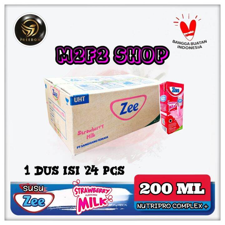 Zee Susu Kotak UHT Strawberry Milk | Stroberi - 200 ml (Kemasan Karton ...