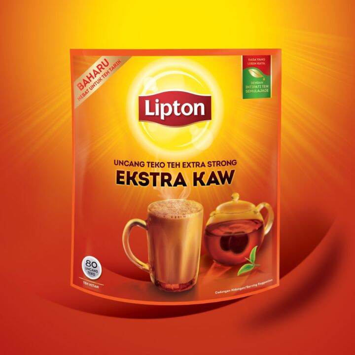 80 Bags Lipton Uncang Teko Teh Ekstra Kaw Extra Strong Black Tea Best ...