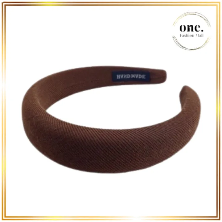 Onefashionmall Bando Korea Fluffy Tebal Choco Milk Color Empuk Polos Bendo Wanita Korea BN006 ...