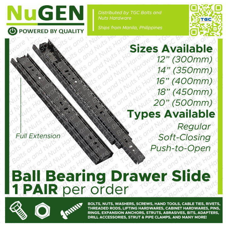 Drawer Guide 12 / 14 / 16 / 18 / 20 inches Drawer Slide Full Extension ...