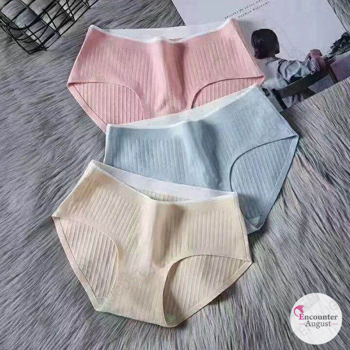 Cotton Panties Medium Waist Tummy Control Elastic Design Elastic Women's underwear 8808 | Lazada PH