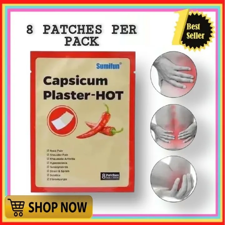 Original Capsicum Plaster Hot 8 Patches Pain Relief For Neck Shoulder ...
