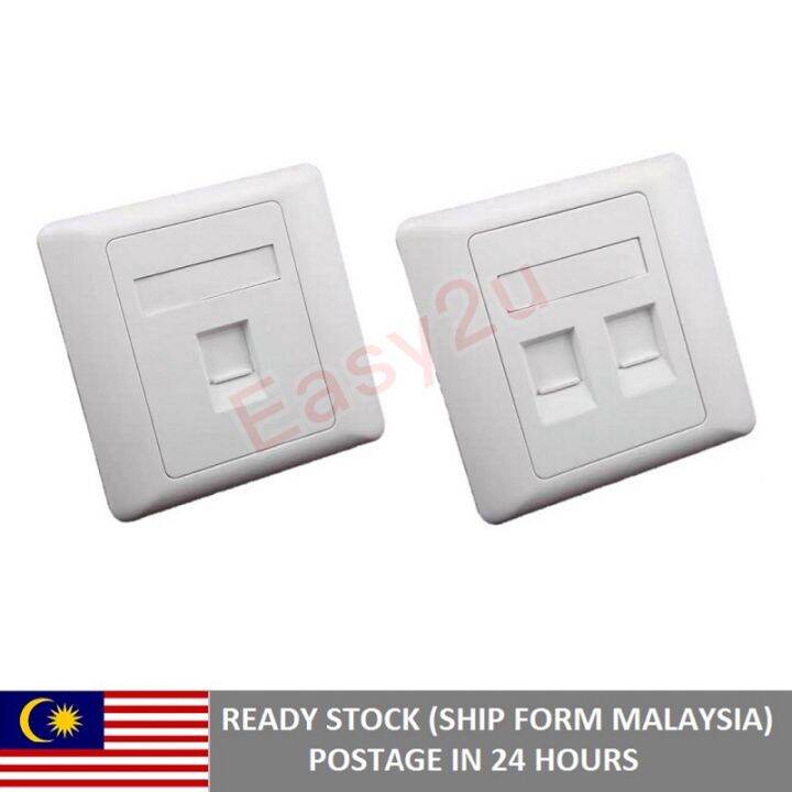 CAT5E/CAT6 1Port 2 Ports Faceplate Data Wall Socket Outlet Face Plate ...
