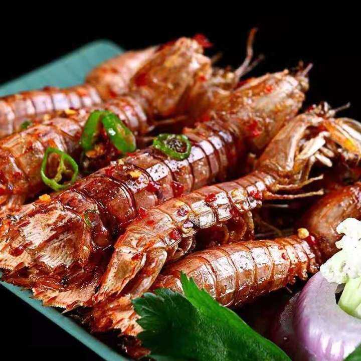 Mantis Shrimp Instant Cooked Food Pepper and Salt Super Large Seafood ...