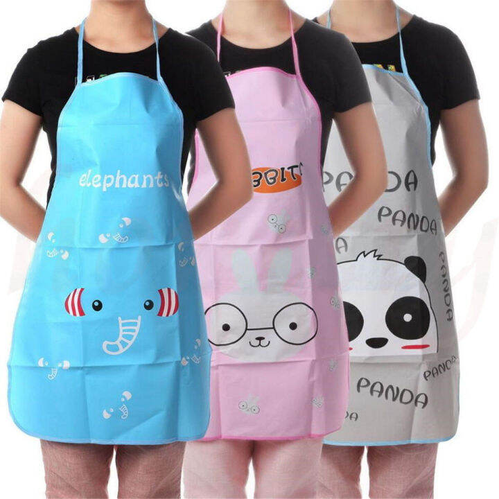 Waterproof PVC Kitchen Cooking Apron Cute Cartoon Print | Lazada PH