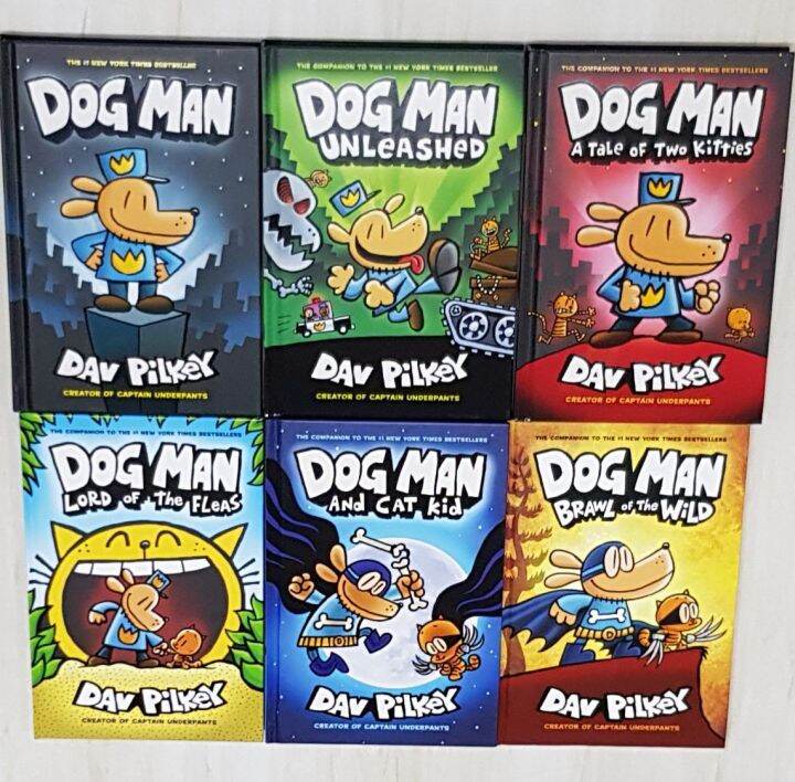 Dog man book set of 6 books ปกแข็ง สีด้านใน | Lazada.co.th