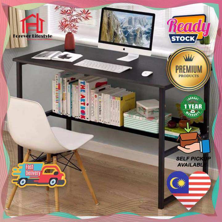 Basic Study Table / Modern Study Table with Hidden Book Shelves | Lazada