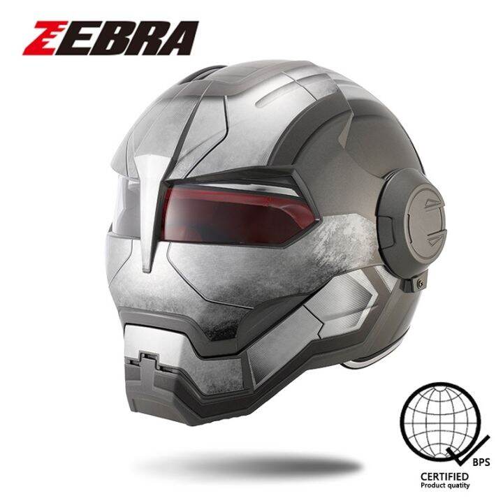 【COD】 ZEBRA YM-822 Iron Men Motorcycle Helmet Full Face Modular helmet ...