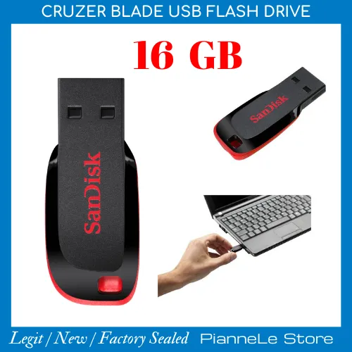 Sandisk Cruzer Blade 16 GB USB Flash Drive USB 2.0 (Black SK141 ...