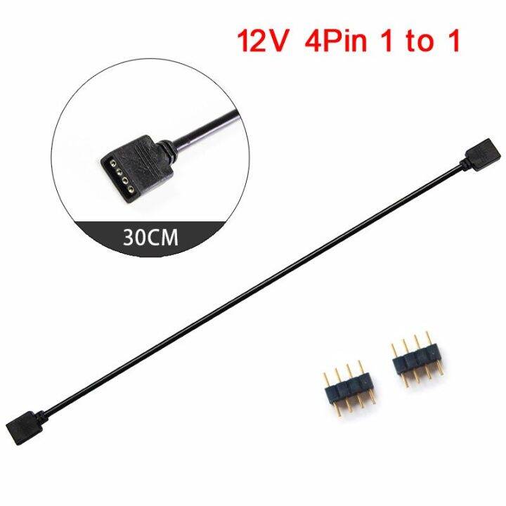 ARGB 5V 3Pin Extension Cable Adapter 30cm 1 to 1 2 3 4 5 12v 4pin RGB ...