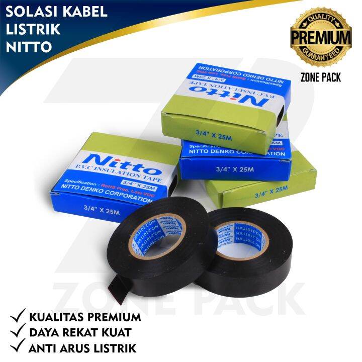 Isolasi Kabel Listrik Nitto 3/4" X 25 meter I Isolasi Listrik Nitto ...