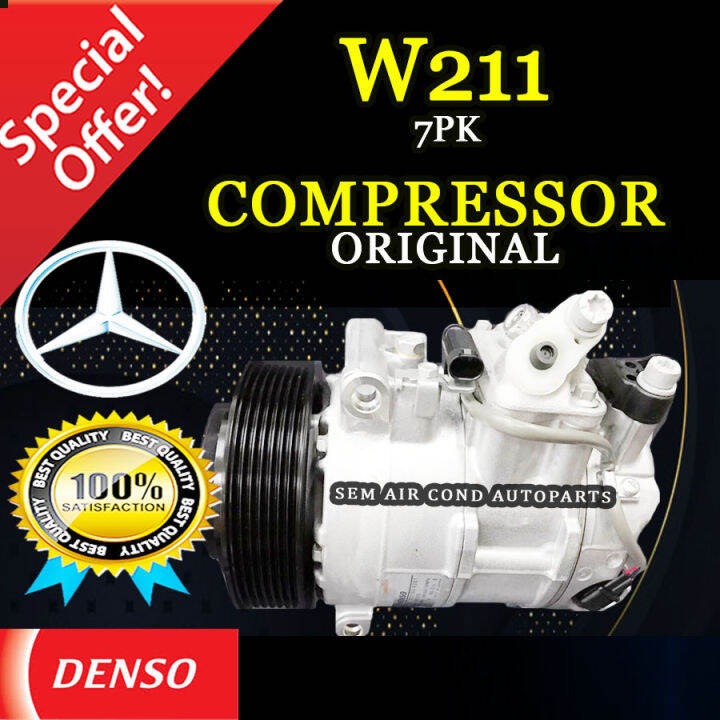 MERCEDES-BENZ W211 7PK 6SEU16C 2 PIN 3 LEG ORIGINAL DENSO ND COMPRESSOR ...
