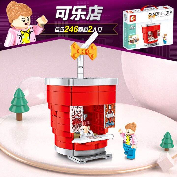 Sembo Block Building Street Series Coca Cola Soft Drink Ribbon ...