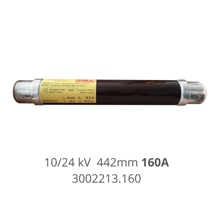HV fuse 10/24 kV 442mm 160A SIBA ฟิวส์แรงดันสูง High Voltage Fuse ...