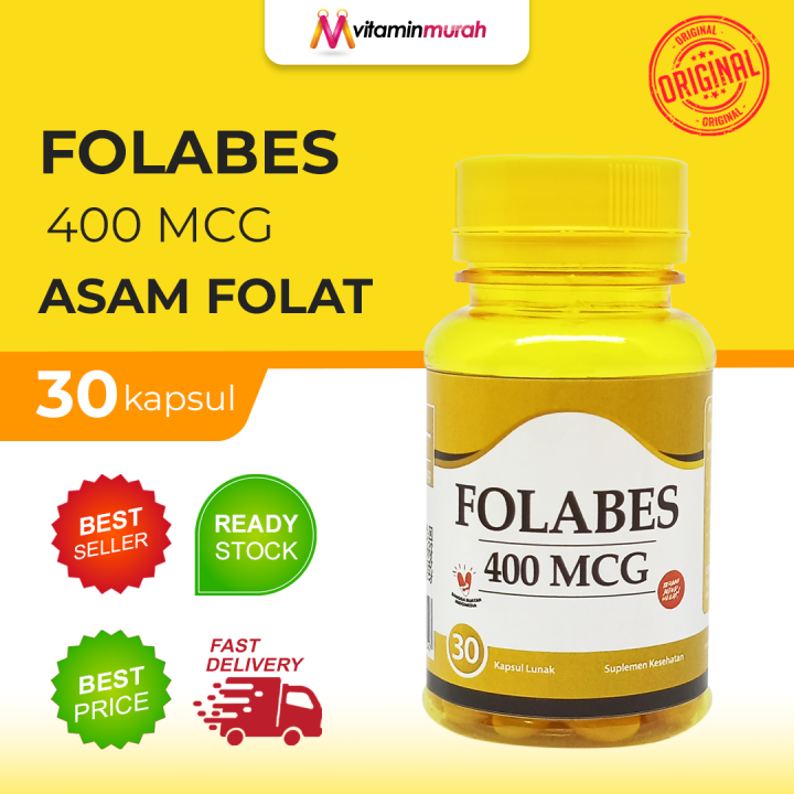 FOLABES ASAM FOLAT 400 mcg ISI 30 KAPSUL LUNAK | Lazada Indonesia