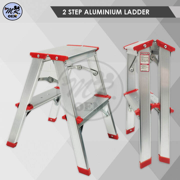 MR OEM High Quality 2 Step Aluminium Double Side Ladder Tangga Rumah ...