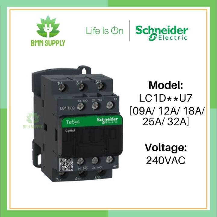 SCHNEIDER #LC1D09U7 LC1D12U7 LC1D18U7 LC1D25U7 LC1D32U7 MAG CONTACTOR ...