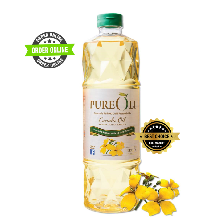 PureOli Canola Cooking Oil (1kg) Naturally Refined cold Pressed Oil ...