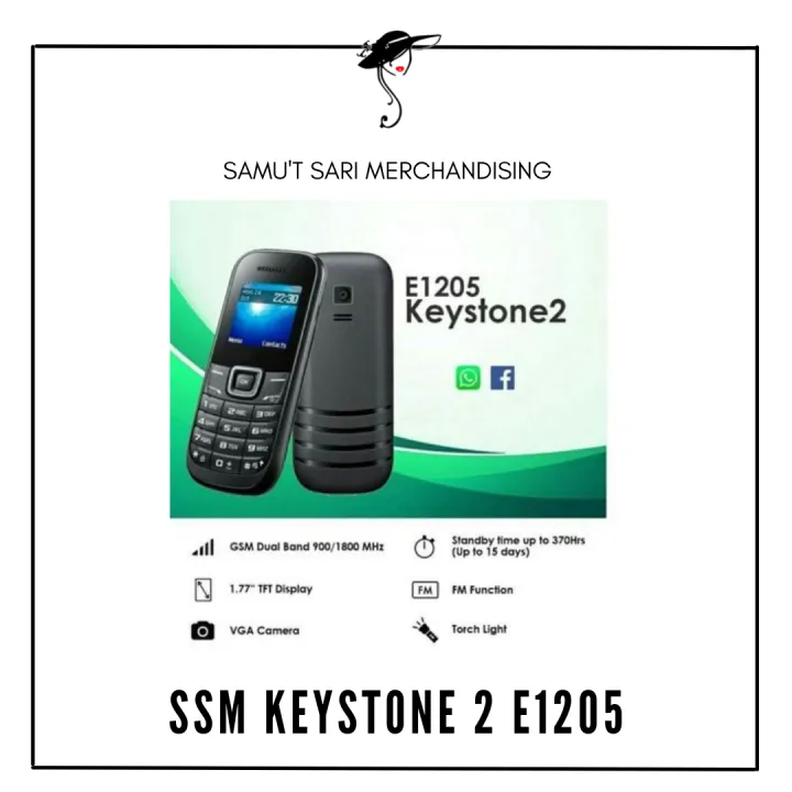 SSM Keystone 2 E1205 Mobile Keypad Phone / Basic Keypad Phone Dual Sim ...
