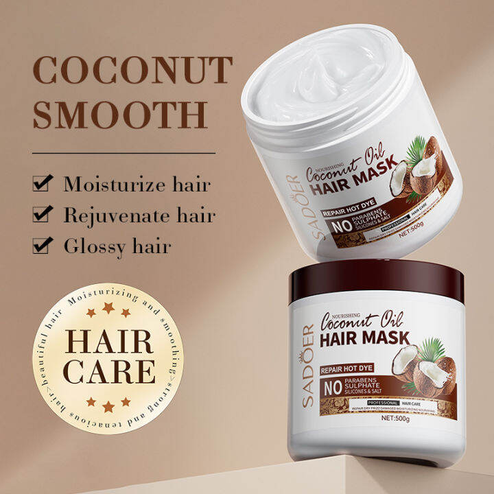 SADOER Coconut hair mask Nourishing conditioner creamsilk conditioner hair mask hair treatment ...
