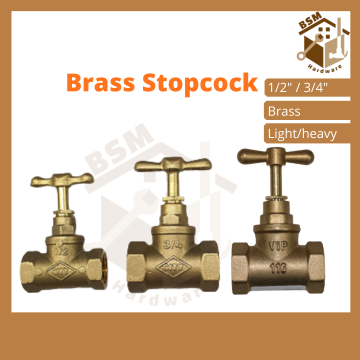 CITY VIP Brass Stopcock Stop Valve Bib Water Tap Kepala Paip Air Pili ...