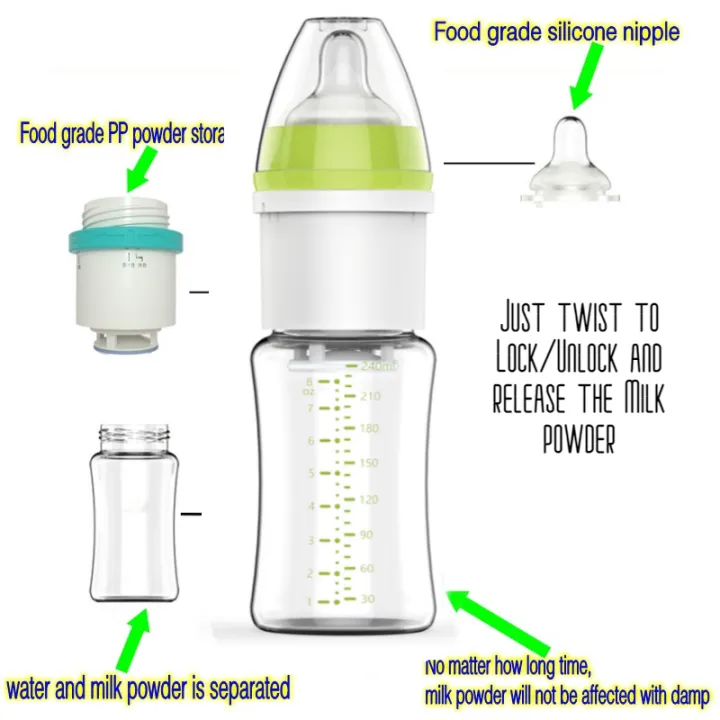 Quick Milk Feeding Bottle with Portable Milk Dispenser Baby Bottle ...