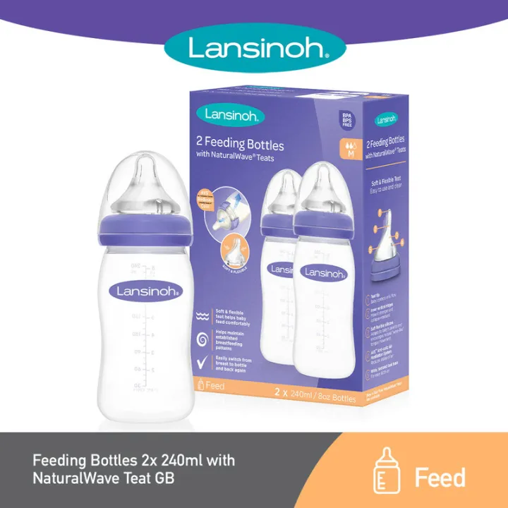 Lansinoh Baby Feeding Bottles 2x 240ml with NaturalWave Teat GB | Lazada PH