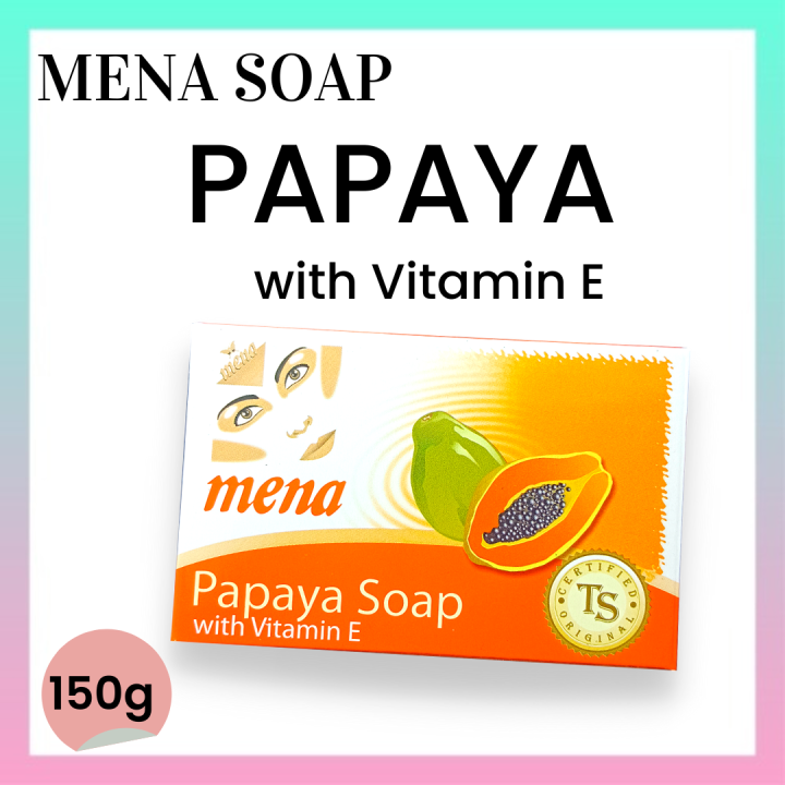 Papaya Soap Whitening Original For Men Women by Mena W/ Vitamin E 150g ...