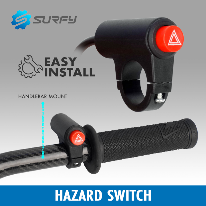 Domino Hazard Switch Motorcycle Handle Bar Clamp Type Plug and Play ...